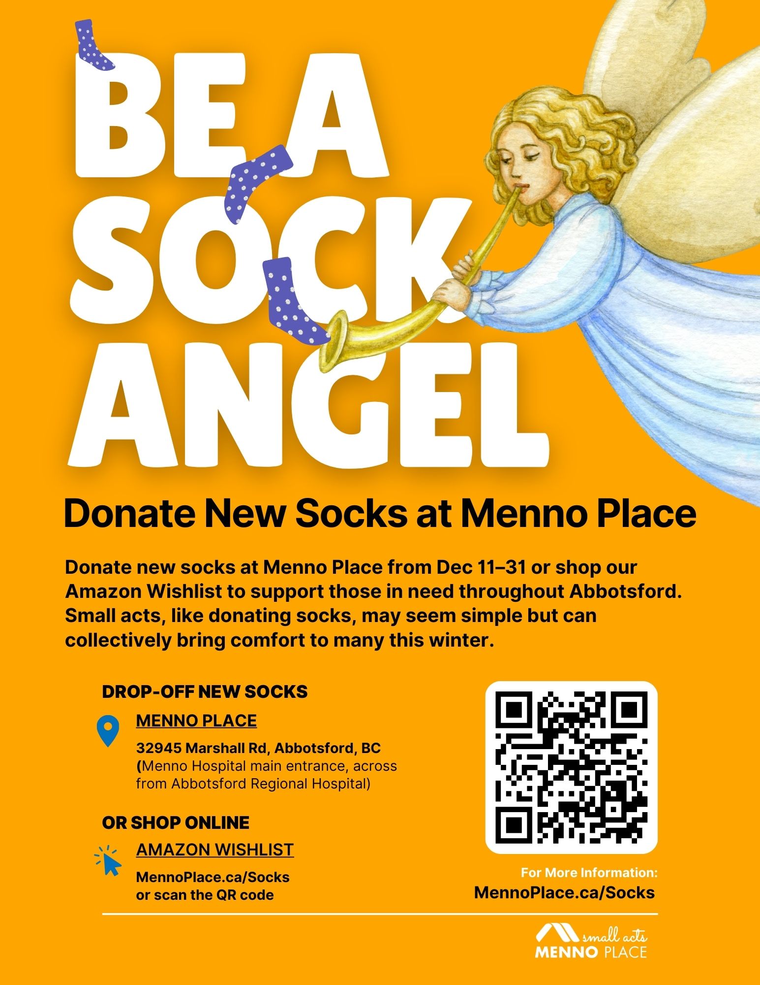 Be A Sock Angel – Donate Socks at Menno Place – Menno Place